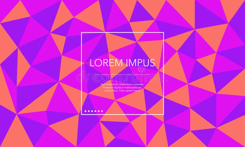 Living Coral, Purple Geometric Triangle Pattern Vector Background Stock ...