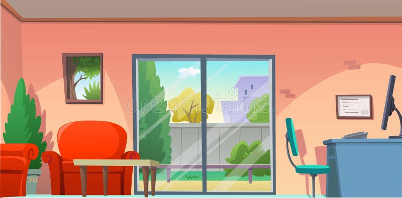 Living Corner in the House in the Morning Stock Vector - Illustration ...