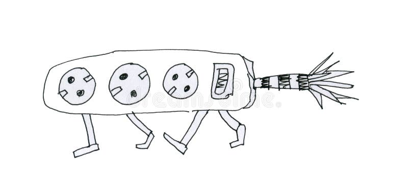Living Electrical Appliance. Socket on the Legs Stock Illustration ...