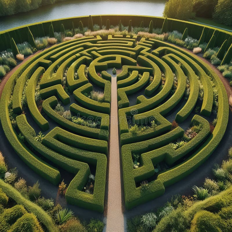 Living Labyrinths Constructed from Plants Creating Labyrinths U Stock ...