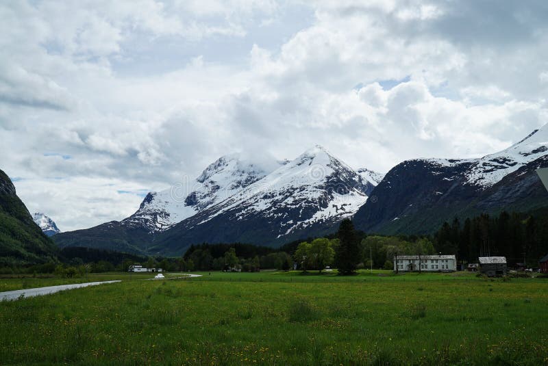 Living among mountains stock photo. Image of norway, people - 56326434