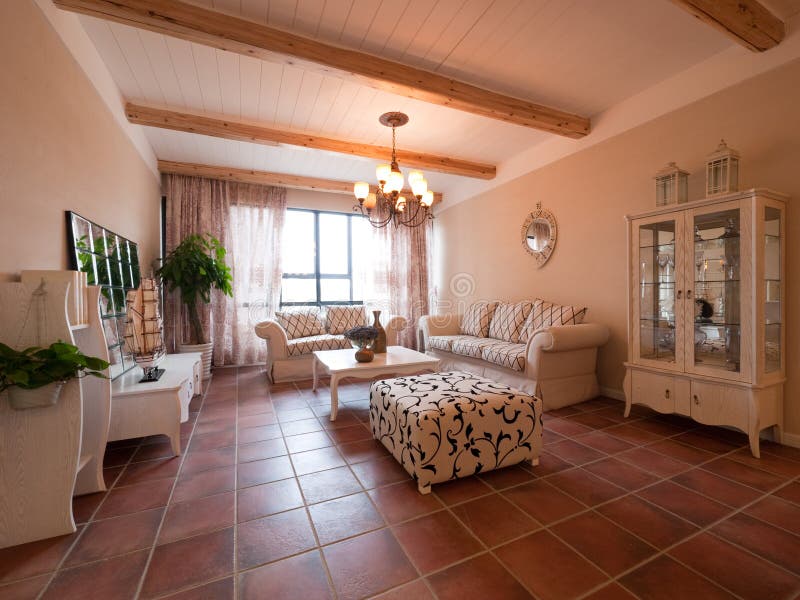 Living Room Coach Black Sofa Silver Furniture Stock Image - Image of ...