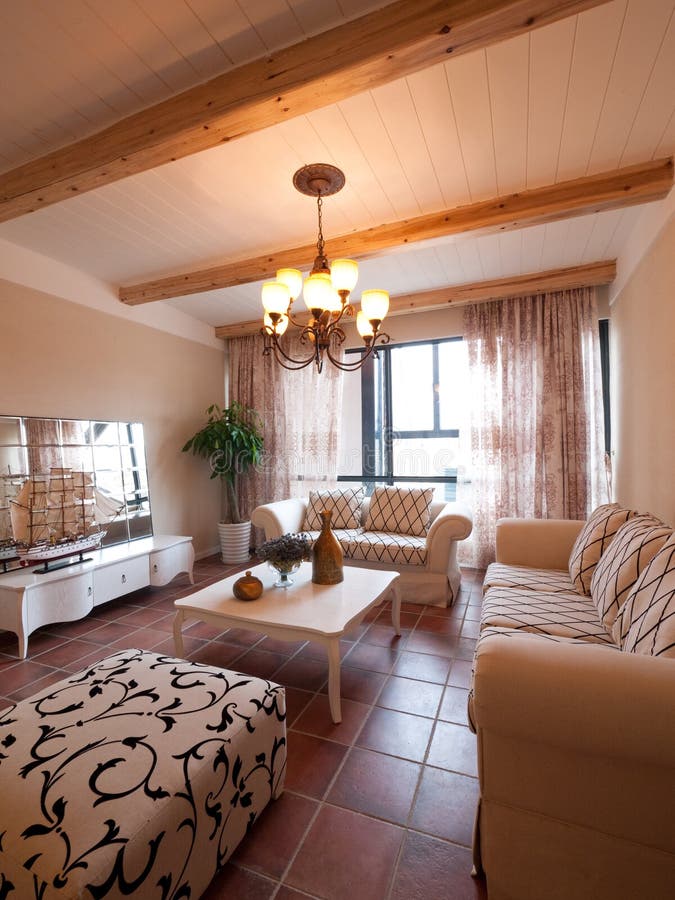 Living Room Coach Black Sofa Silver Furniture Stock Image - Image of ...