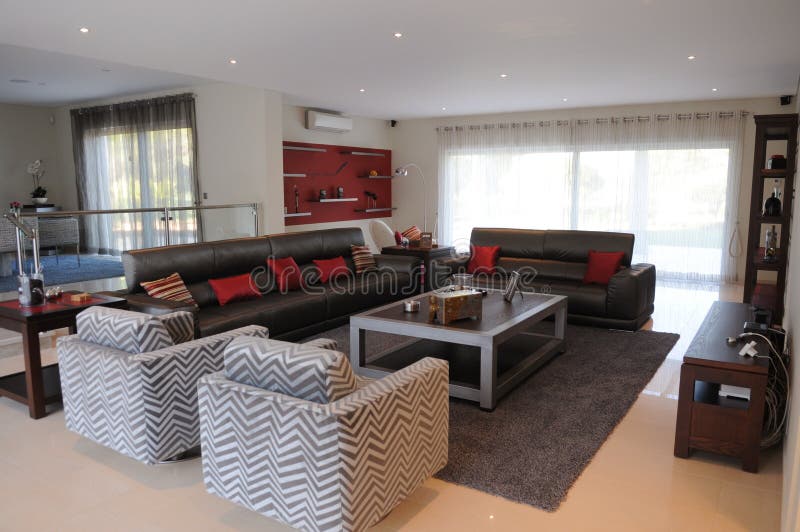 Modern Living Room, Stylish Parlor, Luxury, Home Stock Image - Image of ...