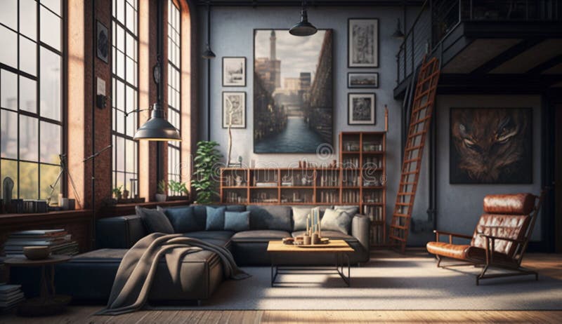 Generative AI Art Gallery Museum Exhibition- Stock Illustration ...