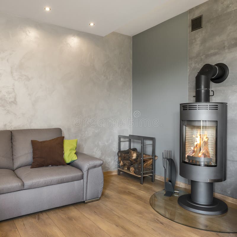 Living Room with Decorative Wall Finish Stock Image - Image of space ...