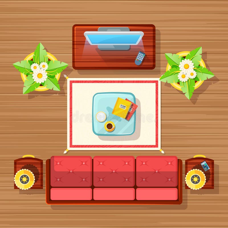 Living Room Design stock vector. Illustration of family - 209910250