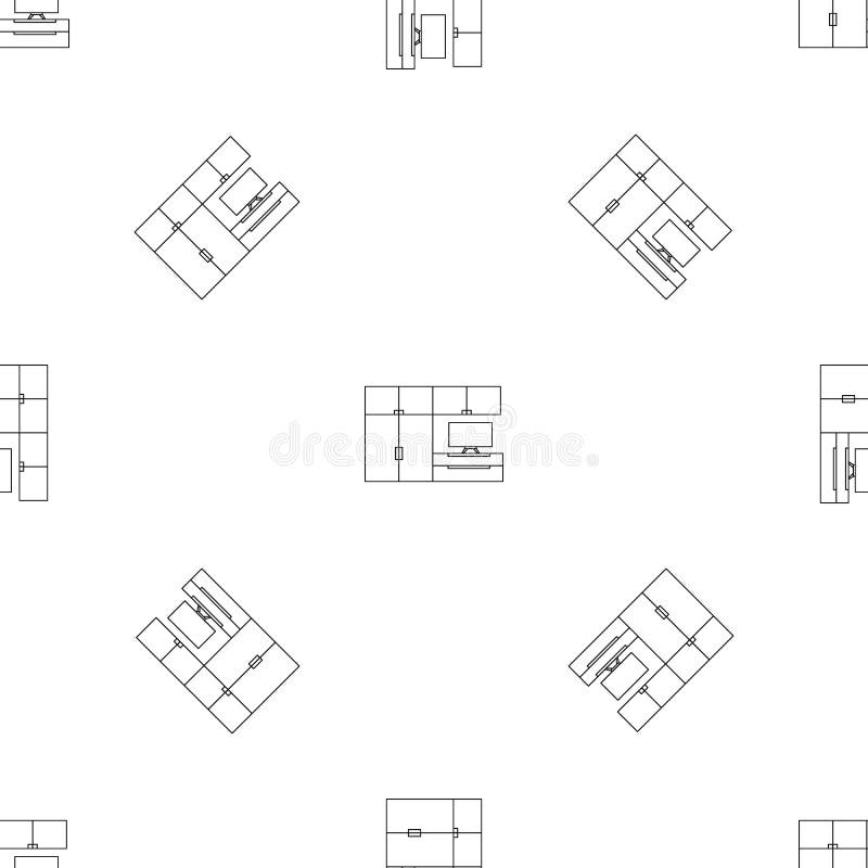 Living Room Furniture Pattern Seamless Vector Stock Vector ...