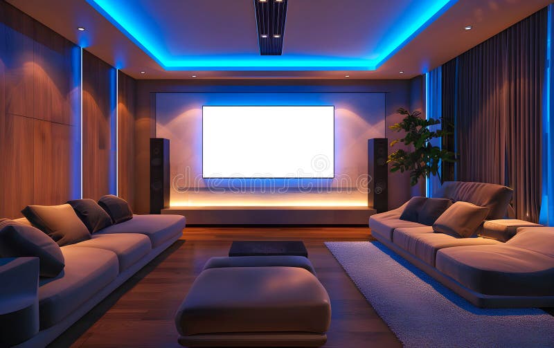 Living Room in High-Tech Interior, Technology Interior Concept ...