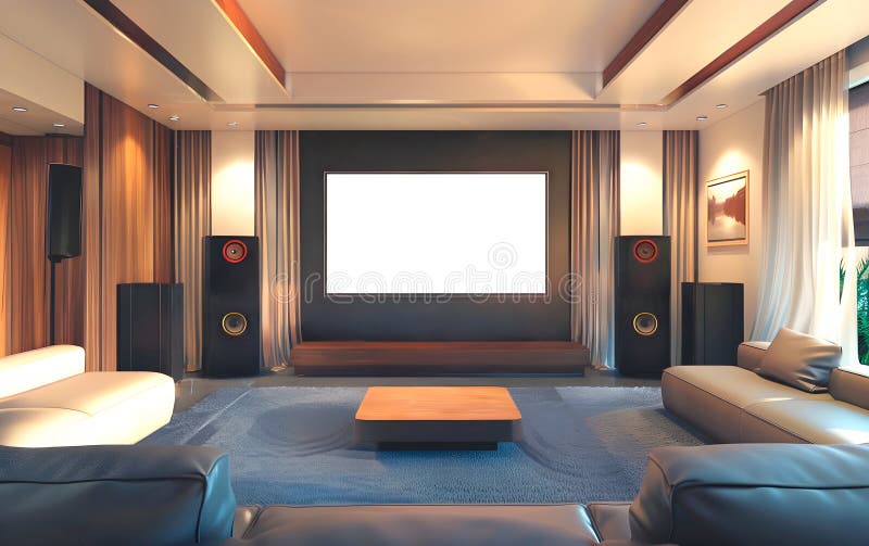 Living Room in High-Tech Interior, Technology Interior Concept ...