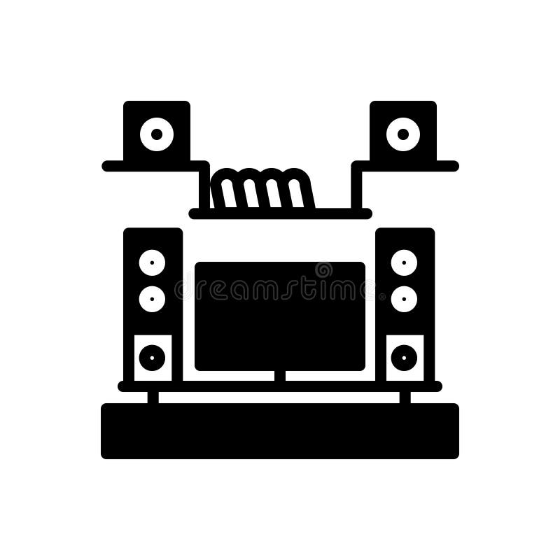 Black Solid Icon for Living Room, Audio and Speaker Stock Vector ...