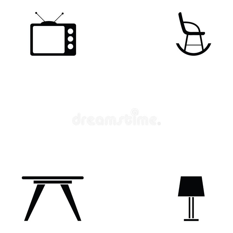 Living room icon set stock vector. Illustration of icon - 120567095