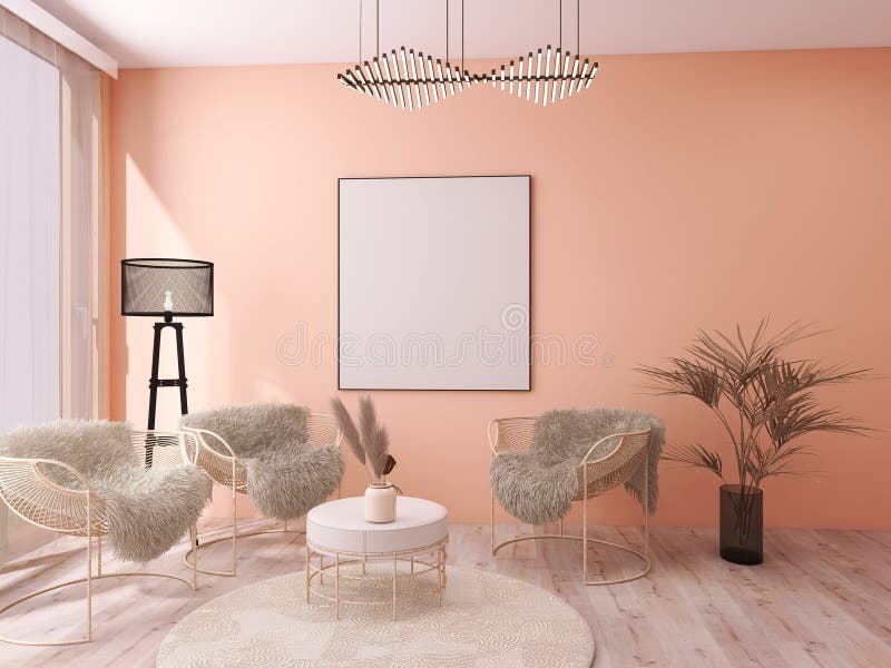 Living Room Interior 3d Render, 3d Illustration Classic Stock ...