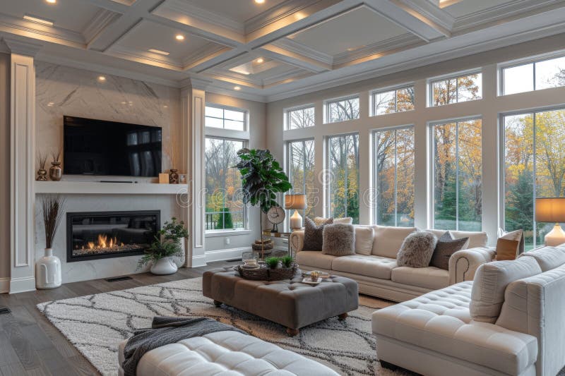 Modern Living Room Interior Design for Peaceful Evenings. AI Generated ...