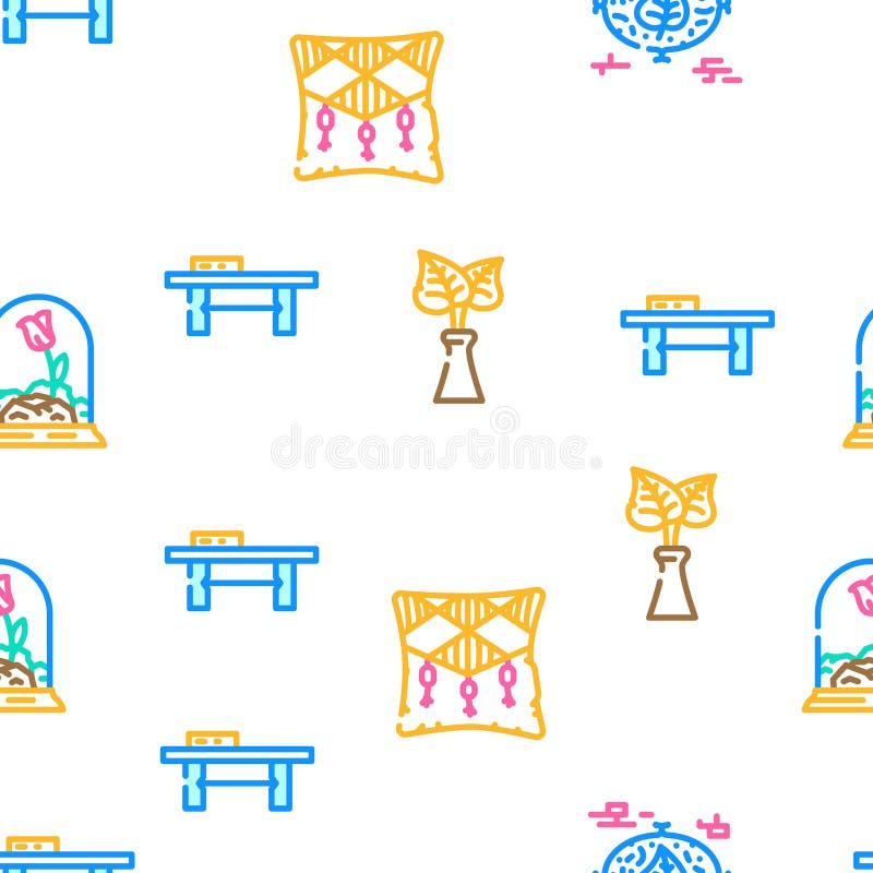 Living Room Interior Vector Seamless Pattern Stock Vector ...