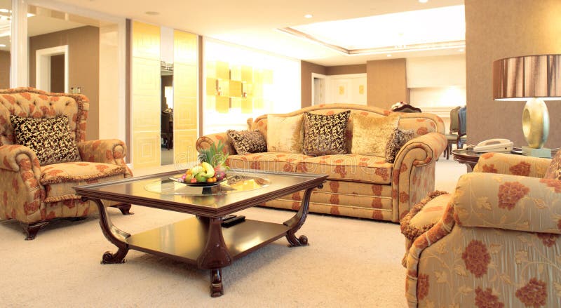 Living Room of Luxury Suite Stock Photo - Image of angle, table: 8816494
