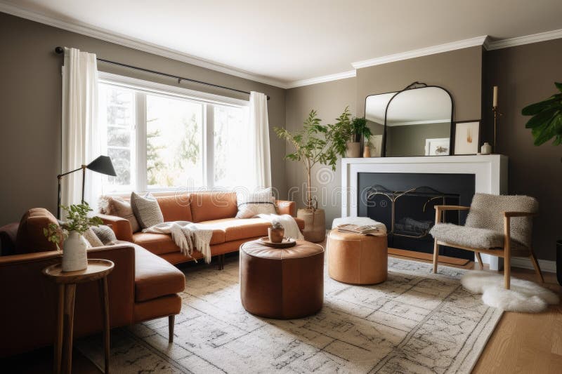 Living Room, with Minimalist Decor and Clear Lines, Free from Clutter ...