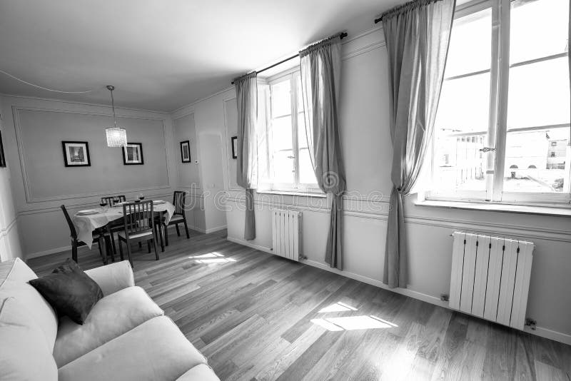 Living Room of a Modern, Bright and Spacious Apartment Stock Image ...
