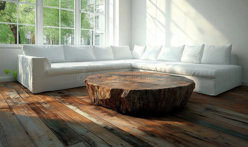 Living Room in a Secluded Cabin Features Large Windows that Provide a ...