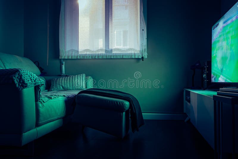 452 Living Room Interior Sofa Tv Night Stock Photos - Free & Royalty ...