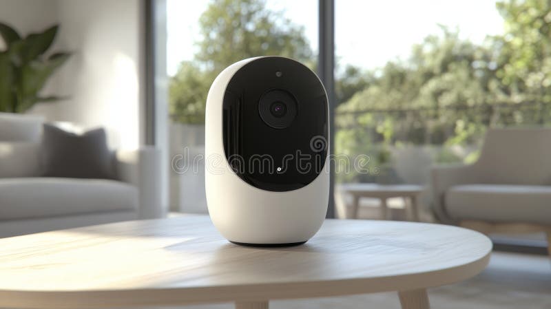 In the Living Room, There is a Smart Wireless Security Camera on a ...