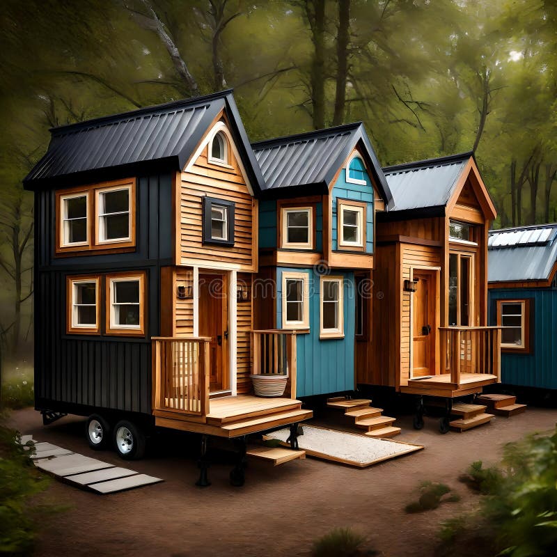 Tiny House Living - Ai Generated Image Stock Illustration ...