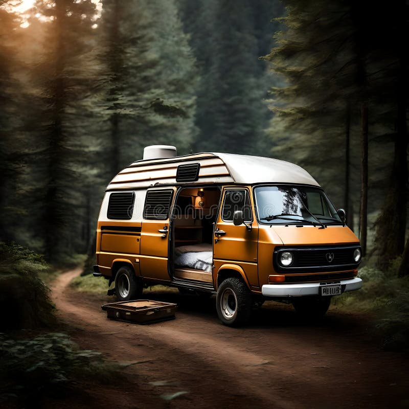 Van Life Living and Travelling - Ai Generated Image Stock Illustration ...