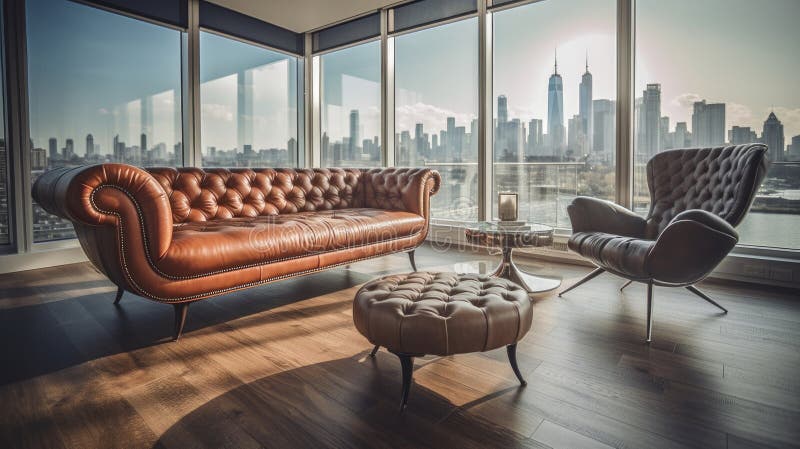 Livingroom Working Area. Modern Interior Design Stock Illustration ...