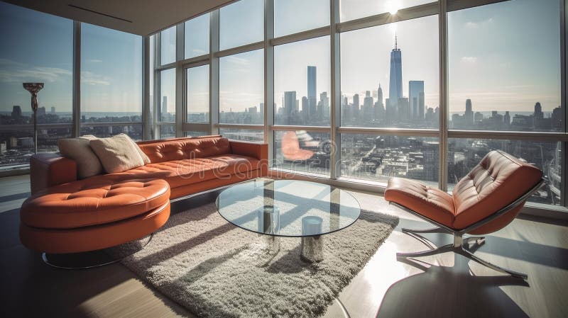 Livingroom Working Area. Modern Interior Design Stock Illustration ...