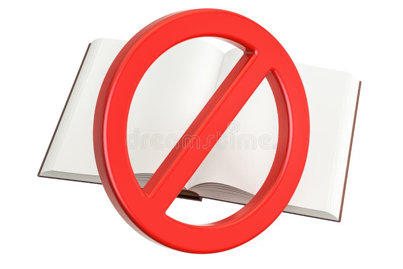 Livre Avec Interdit, Signe D'interdiction Illustration Stock ...