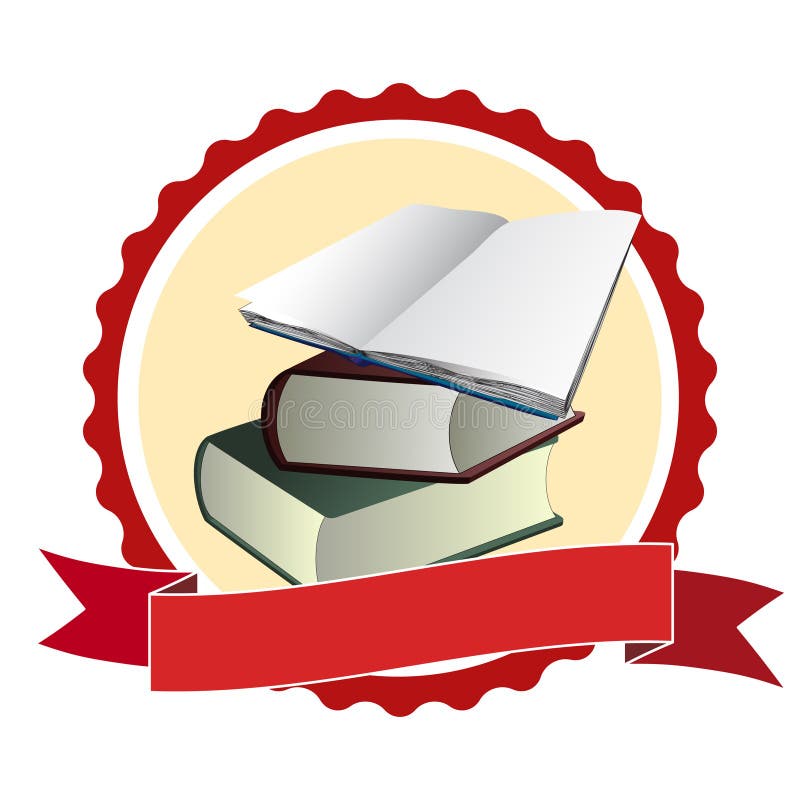 Livre dans le cadre rond illustration de vecteur. Illustration du fond ...