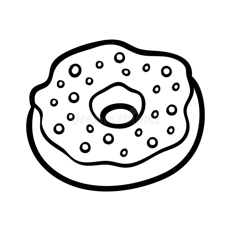Livre De Coloriage, Beignet Illustration de Vecteur - Illustration du ...