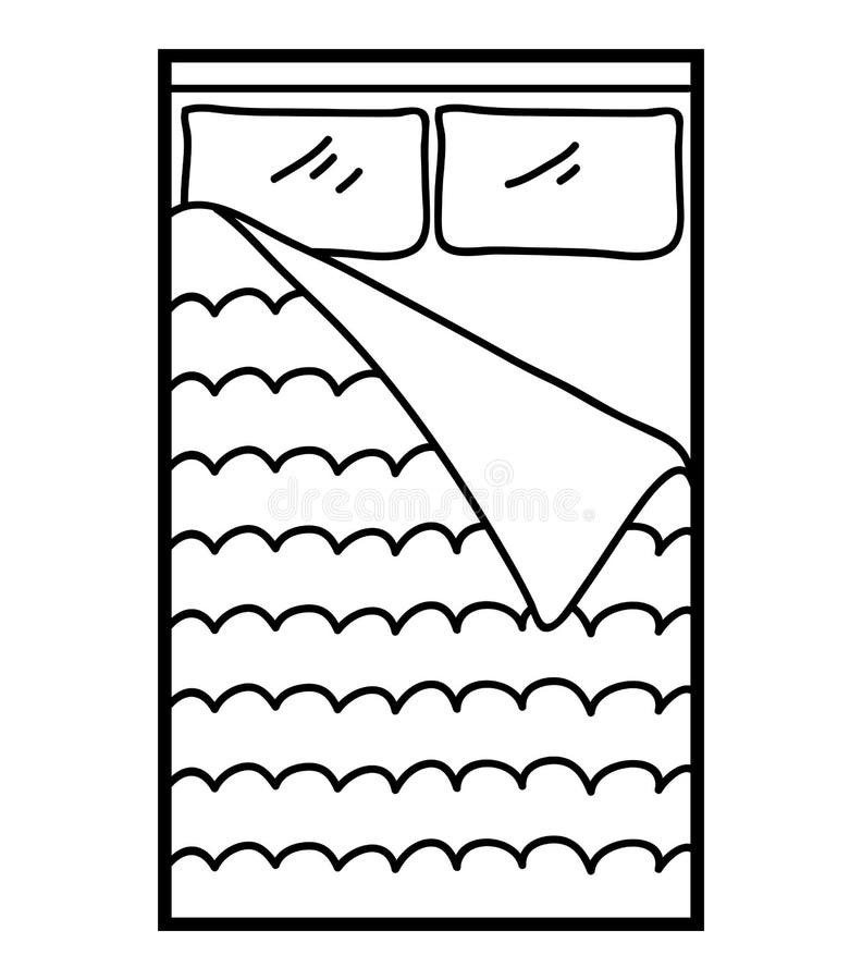 Livre de coloriage, lit illustration de vecteur. Illustration du ...