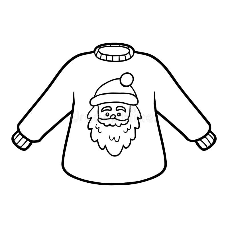 Livre de coloriage, pull illustration de vecteur. Illustration du ...