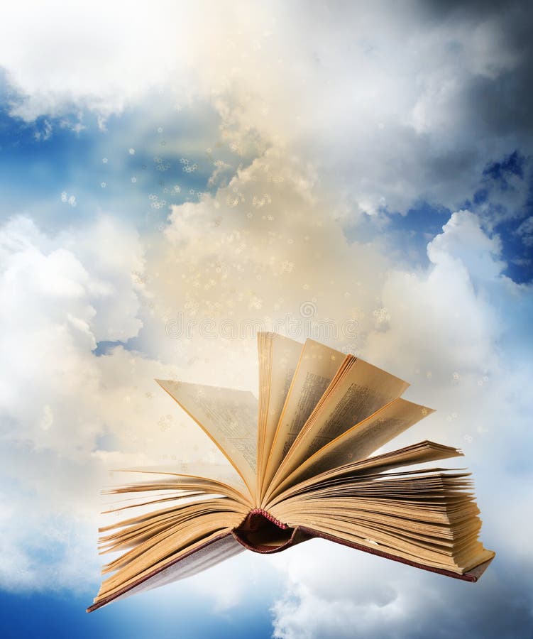 Livre Magique Ouvert Volant Photo stock - Image du feuilles ...