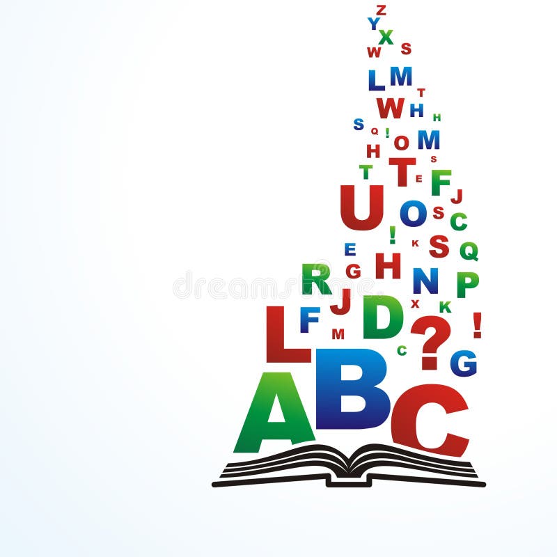 Letras ABC De Desenho Animado Com Livro Aberto Ilustração do Vetor ...