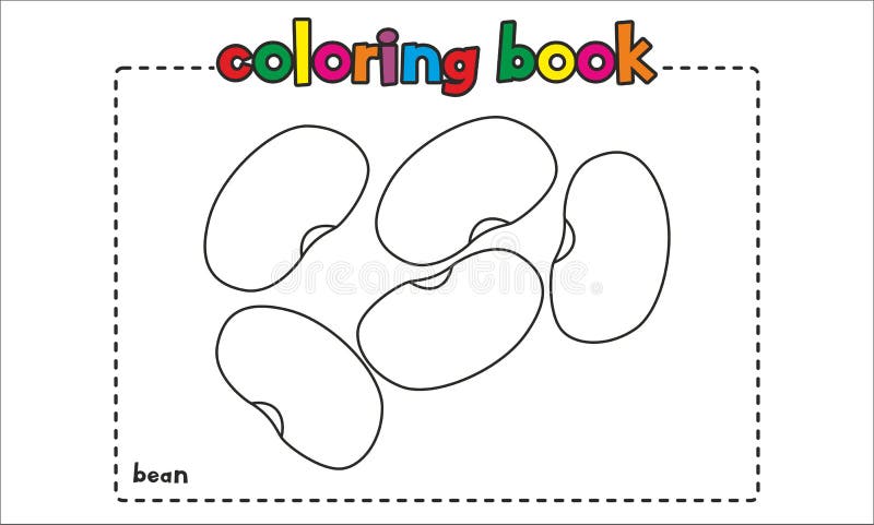 Livro Para Colorir Simples Do Feijão Para Crianças E Crianças ...
