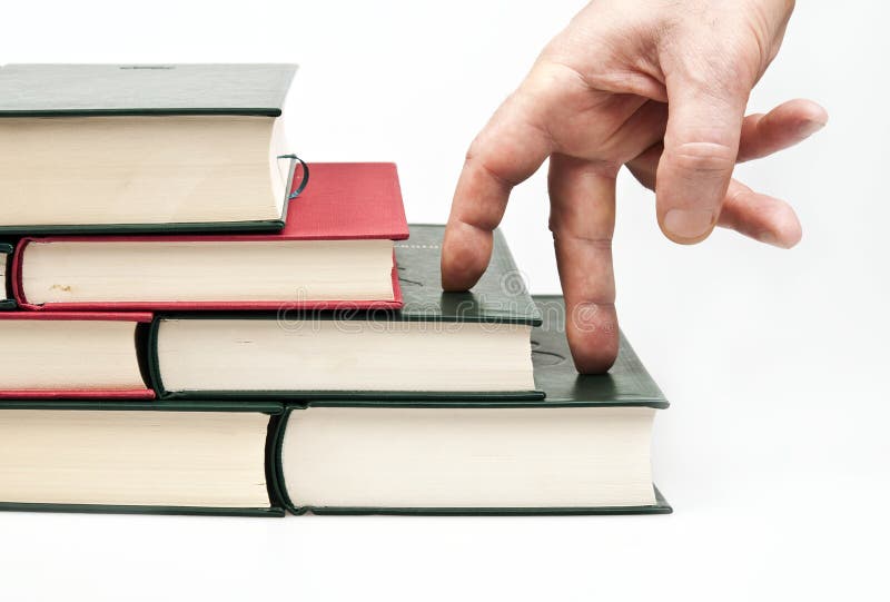 Livros de escalada do dedo foto de stock. Imagem de escola - 20110976