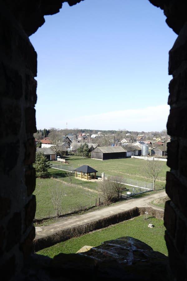 Gothic Medieval Ducal Castle - View through Tower Window Stock Image ...