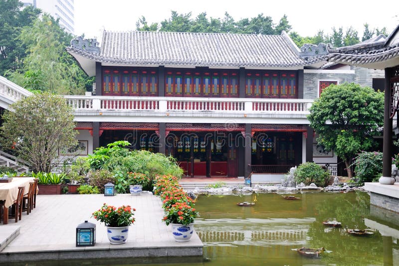 Liwan lake park scenery stock photo. Image of green, shrub - 51971082