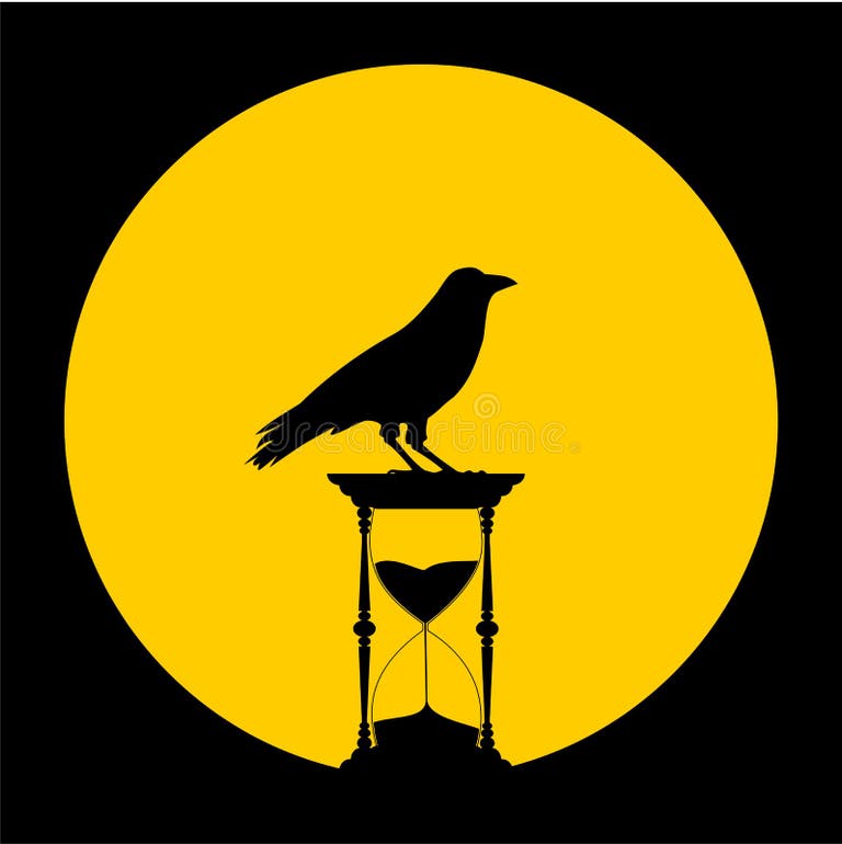 Lixe a Ampulheta, a Lua E O Corvo - Ilustração Ilustração do Vetor ...