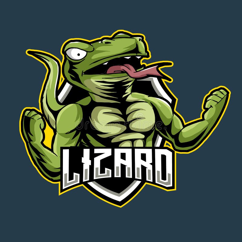 Lizard Angry Mascot Logo Gaming Stock Vector - Illustration of strong ...