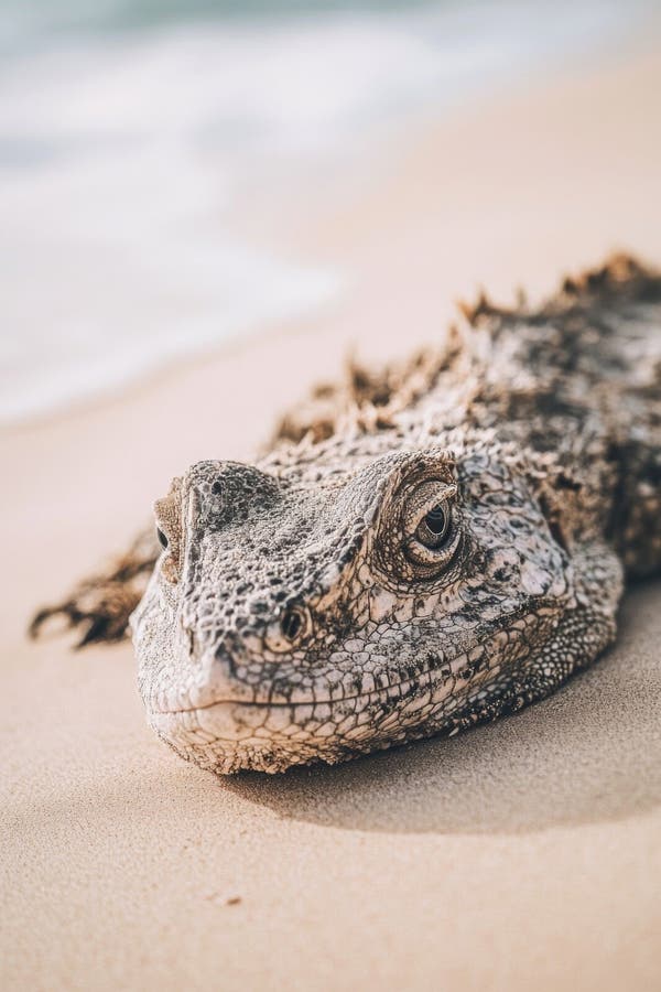 Lizard Basking Sun Sandy Beach Stock Photos - Free & Royalty-Free Stock ...