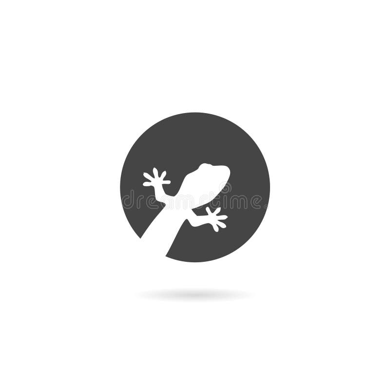 Lizard Circle Icon with Shadow Stock Vector - Illustration of reptile ...