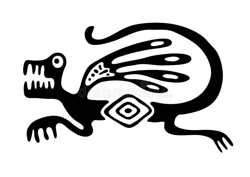 Aztec symbol Coatl stock vector. Illustration of mexico - 31605789