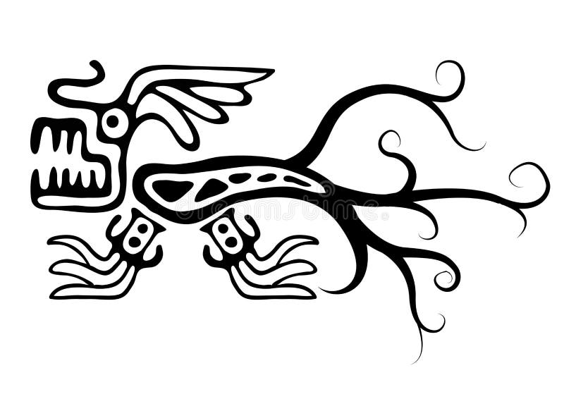 Aztec symbol Coatl stock vector. Illustration of mexico - 31605789