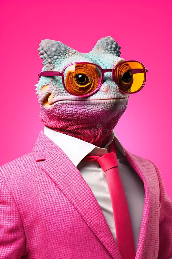 A Lizard Dressed in a Suit and Sunglasses. Perfect for Adding a Touch ...