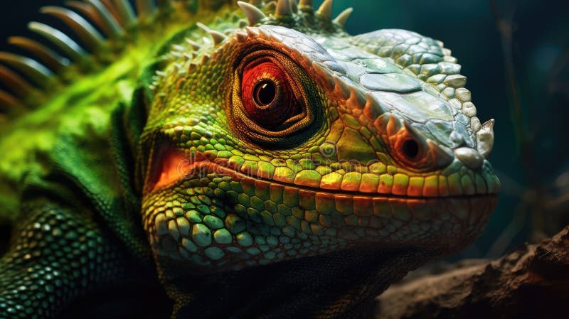 Beautiful Common Green Iguana , Lizard, Green Iguana, Big Green Lizard ...