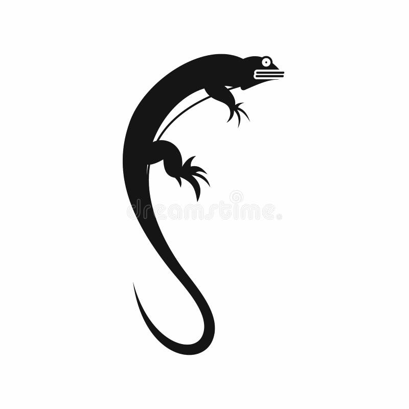 Lizard icon, simple style stock vector. Illustration of blog - 81631713