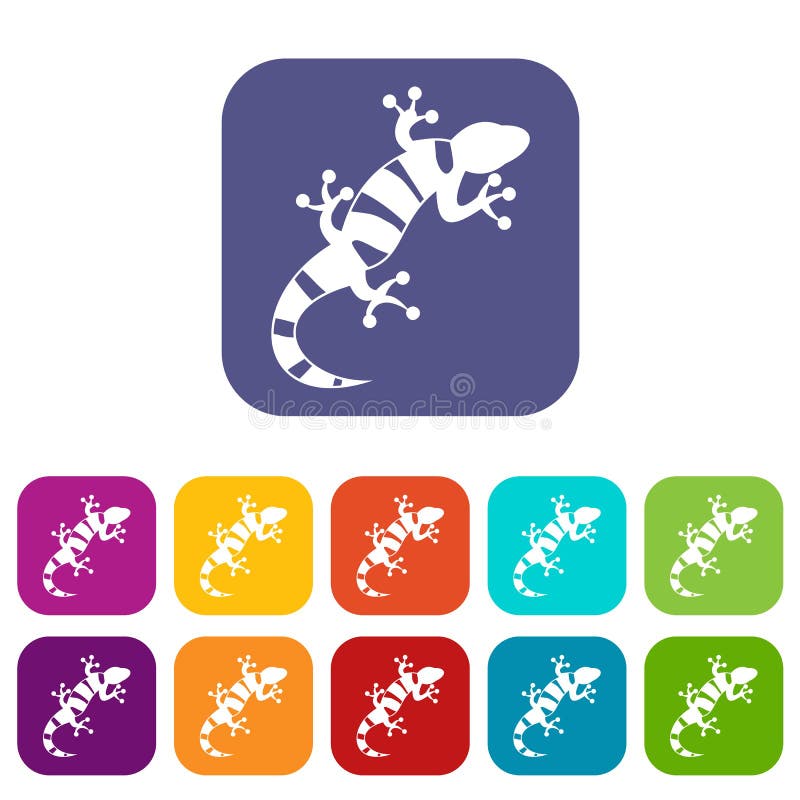Lizard icons set stock vector. Illustration of simple - 96296637